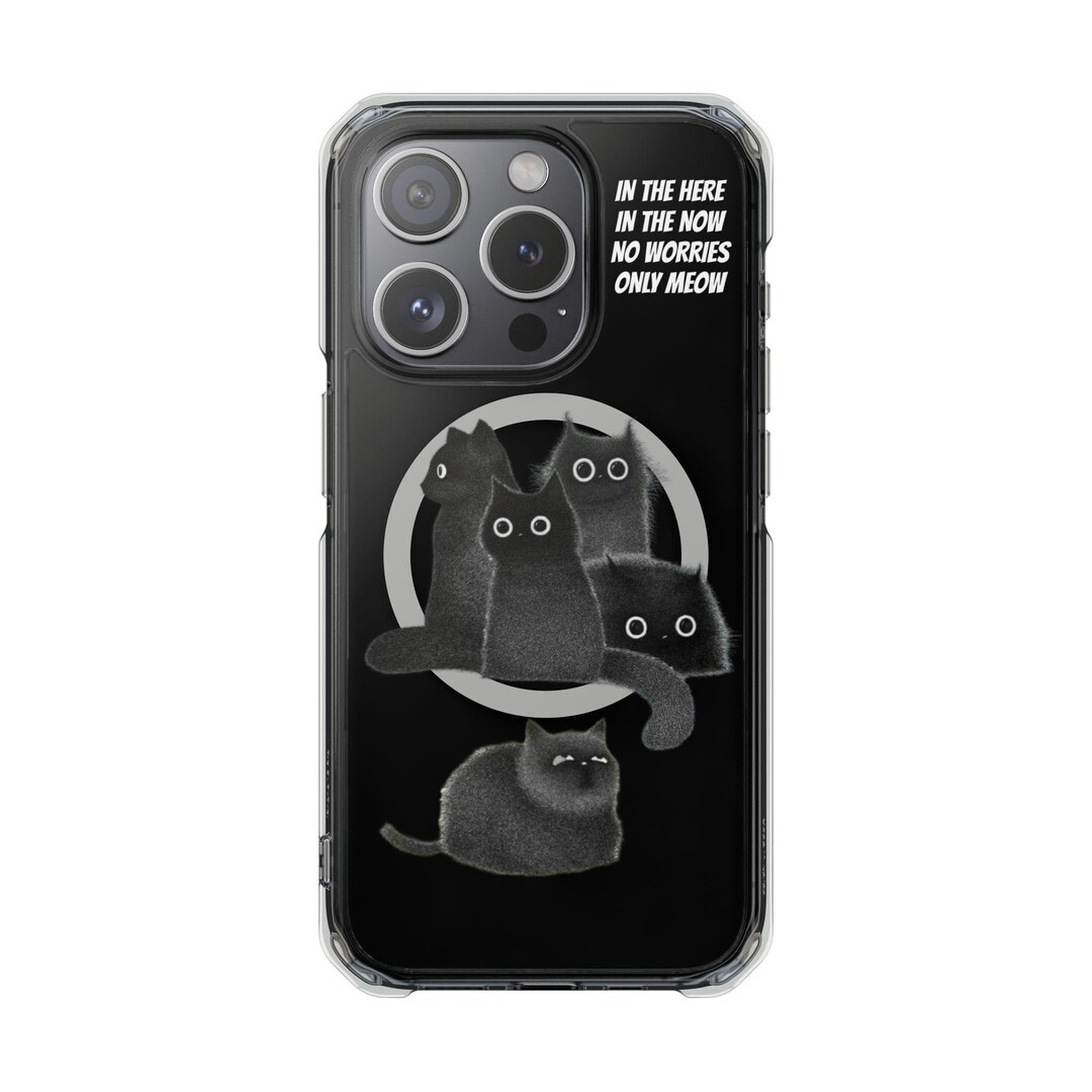 Cute Black Cat Magsafe iPhone Case, Funny Cat Lover Gift, Aesthetic Cat ...