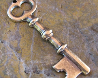 6 Antique Brass Small Victorian Key Charm Jewelry Finding 1302 | Etsy