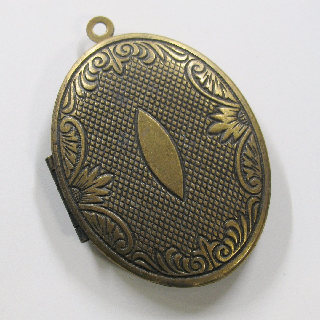 Extra Large Brass Ox Oval Photo Locket 108L - 1 Piece - Etsy