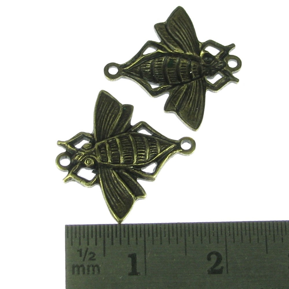12 Brass Ox Bee Bug 2 Ring Connector Finding 820 - Etsy