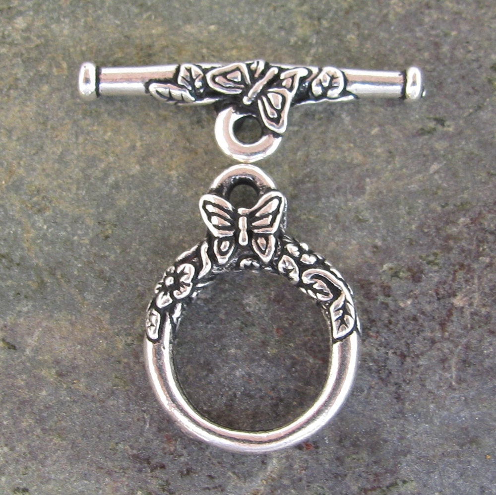 Butterfly Toggle Clasps Connector Antique Silver 1457 - 3 Pieces - Etsy