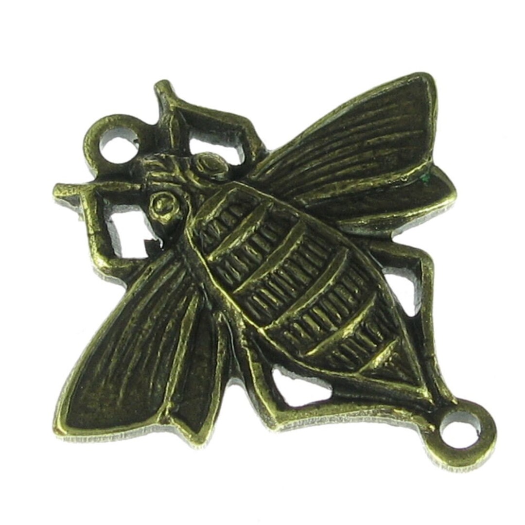 12 Brass Ox Bee Bug 2 Ring Connector Finding 820 - Etsy