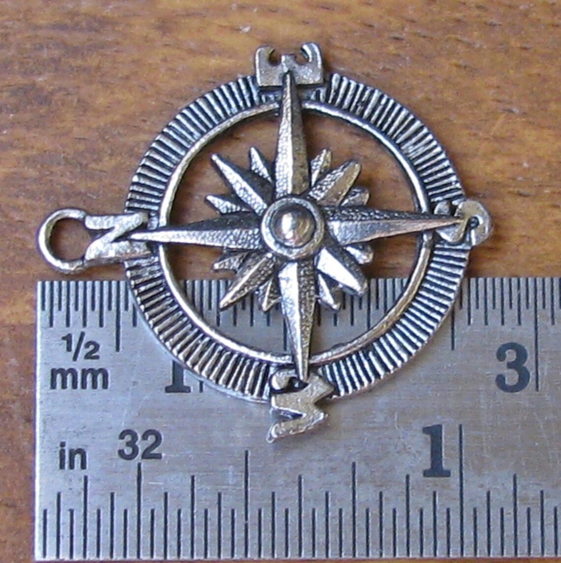 Compass Charms Wind Star Weather Vein Antique Silver 1341 - 3 Pieces - Etsy
