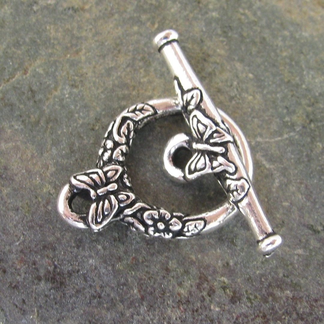 Butterfly Toggle Clasps Connector Antique Silver 1457 - 3 Pieces - Etsy