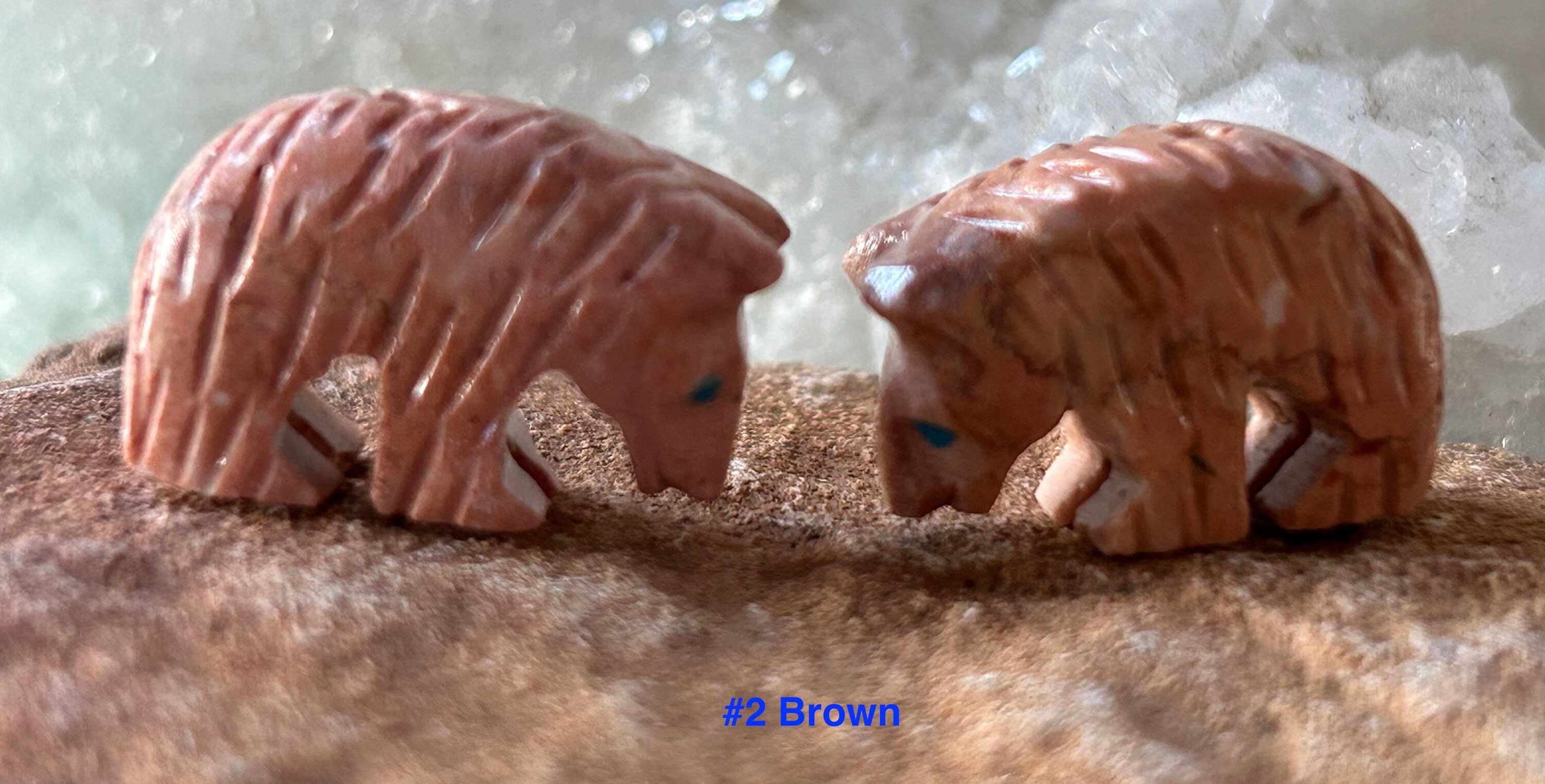 4 Carved Walking Bears, Natural Stone, Southwest Bears, Native American ...