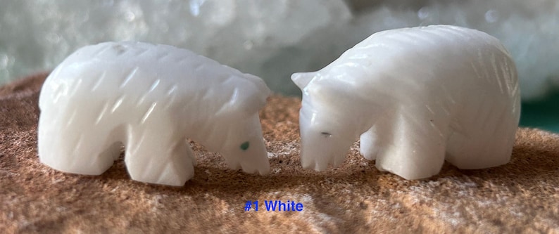 4 Carved Walking Bears, Natural Stone, Southwest Bears, Native American ...