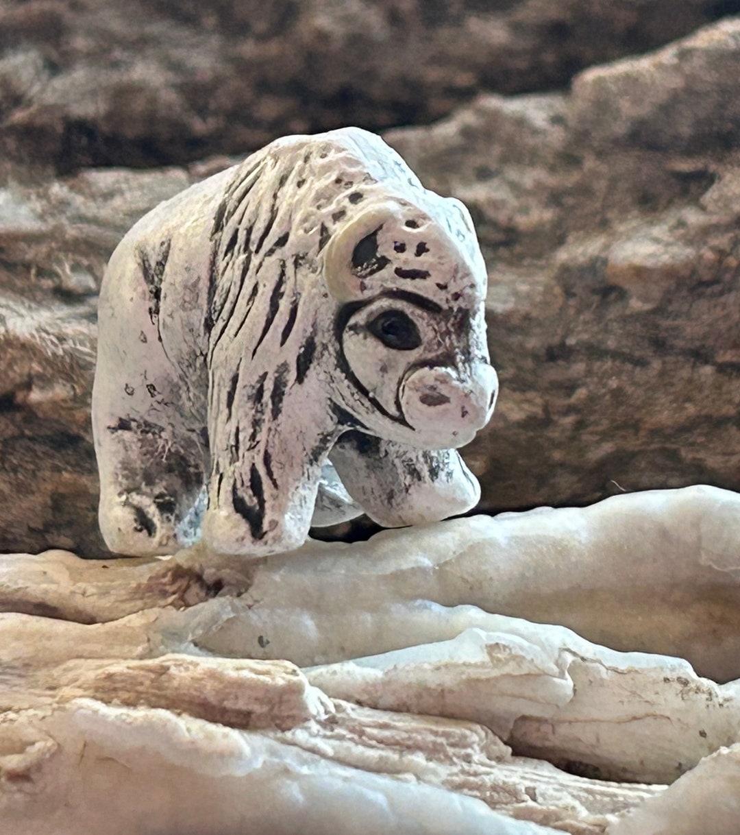 Buffalo Bead, Sacred White Bison Bead, Native American, RARE Peruvian ...