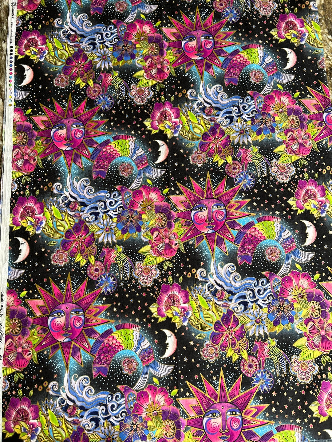 Laurel Burch "celestial Magic" Fabric,bthy(half Yard) - Etsy