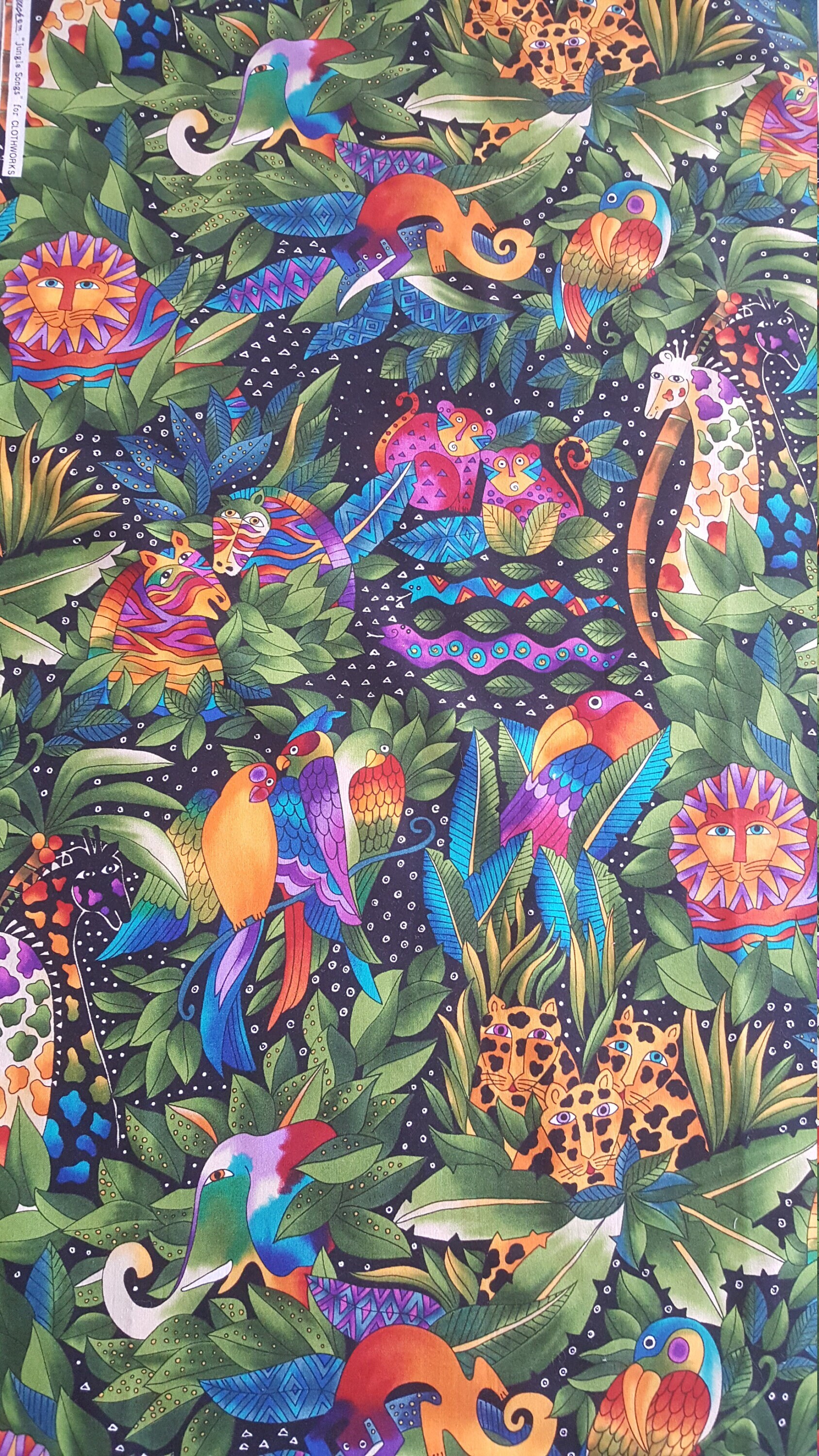 free delivery on sale LAUREL BURCH FABRIC JUNGLE SONGS WILD ONES large ...
