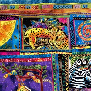 Laurel Burch Mythical Jungle Fabric PANEL, 23.5x21.5 Panel, Out of Print, Clothworks - Etsy