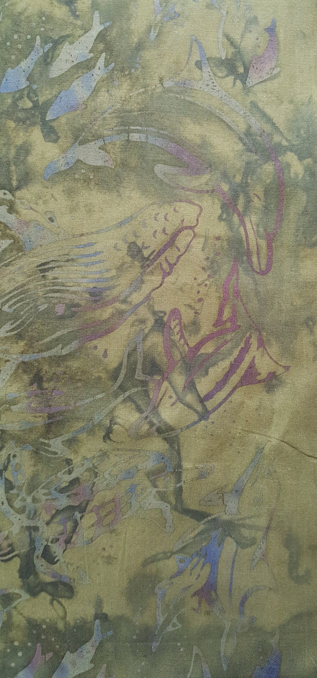 Batik, Ocean Theme, Whales, Dolphins, Fish, Turtles, Sealife Fabric ...