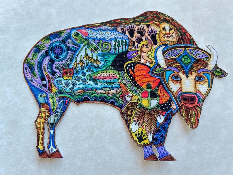 BUFFALO Appliques, Iron-on, Tribal Animals, Wildlife, Native American ...