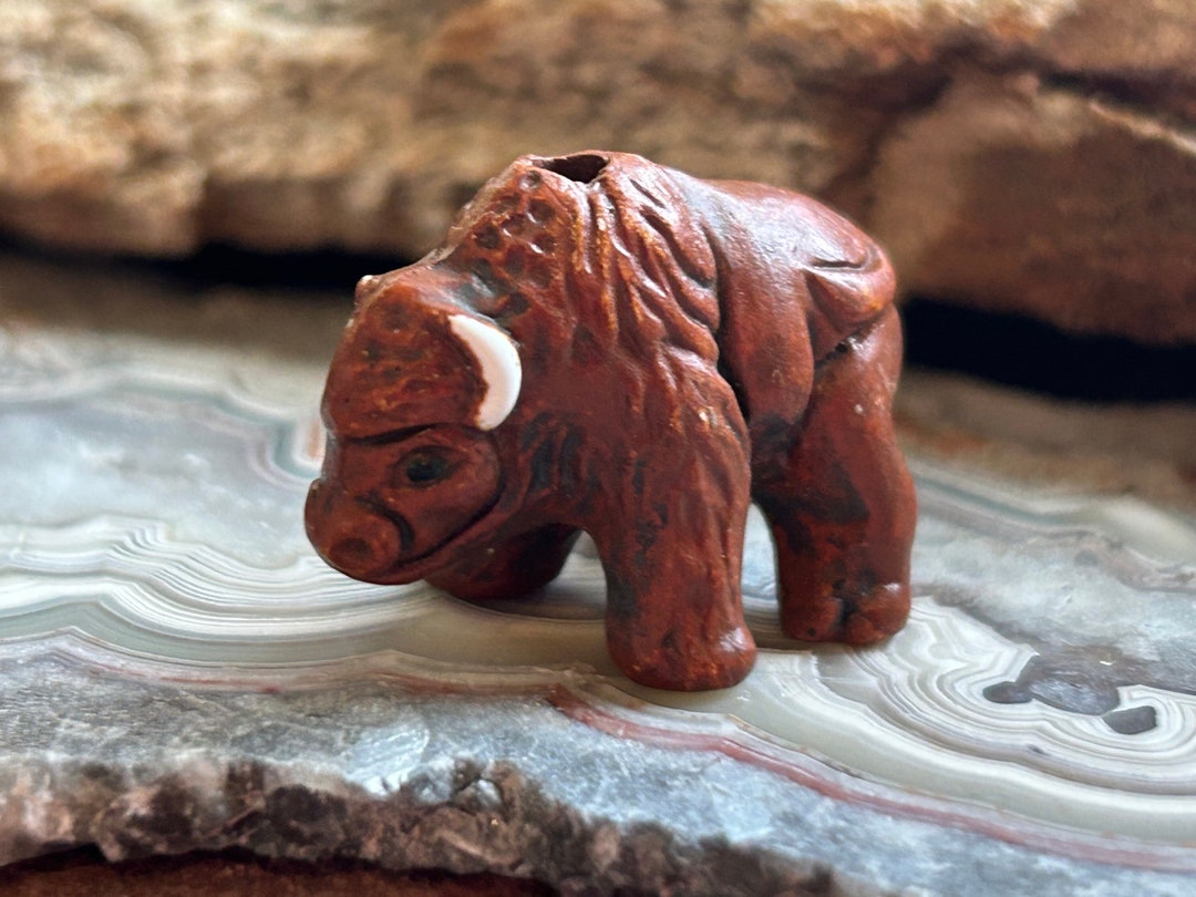 American Bison Bead, Buffalo, Native American, RARE Peruvian Ceramic - Etsy