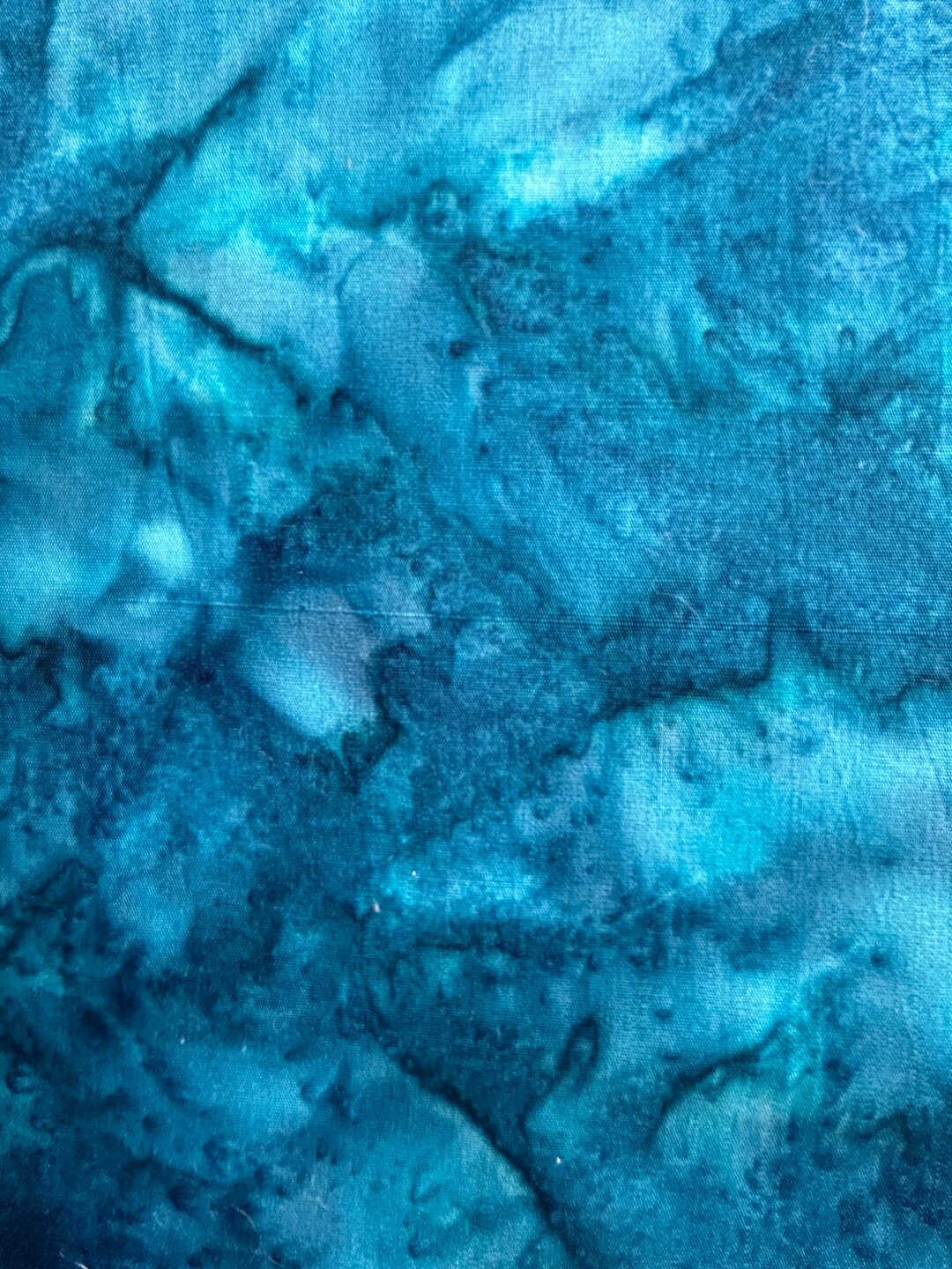 Batik Fabric, Blue and Turquoise Coloring, Marbled Design - Etsy