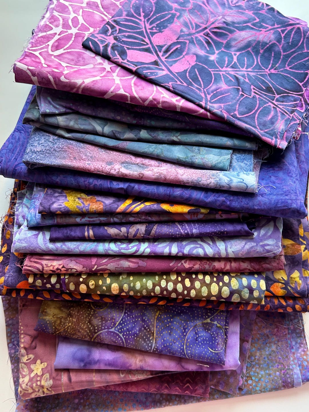 Batik Fabric Scrap Bundle, High Quality Fabric, Floral, Geometric ...