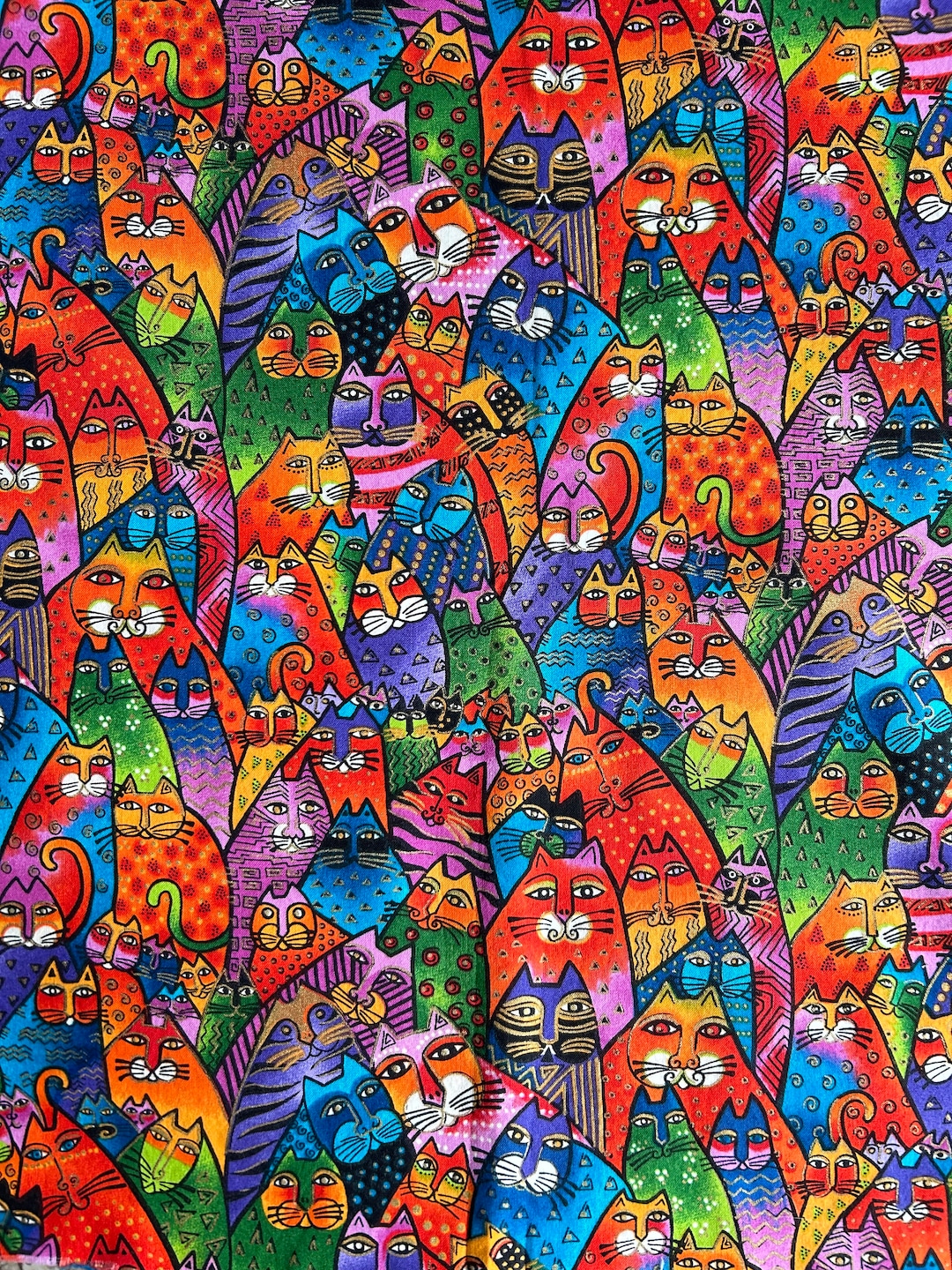 Laurel Burch Fantastic Felines Fabric, Rare, OOP, Bthysold by the HALF Yard - Etsy