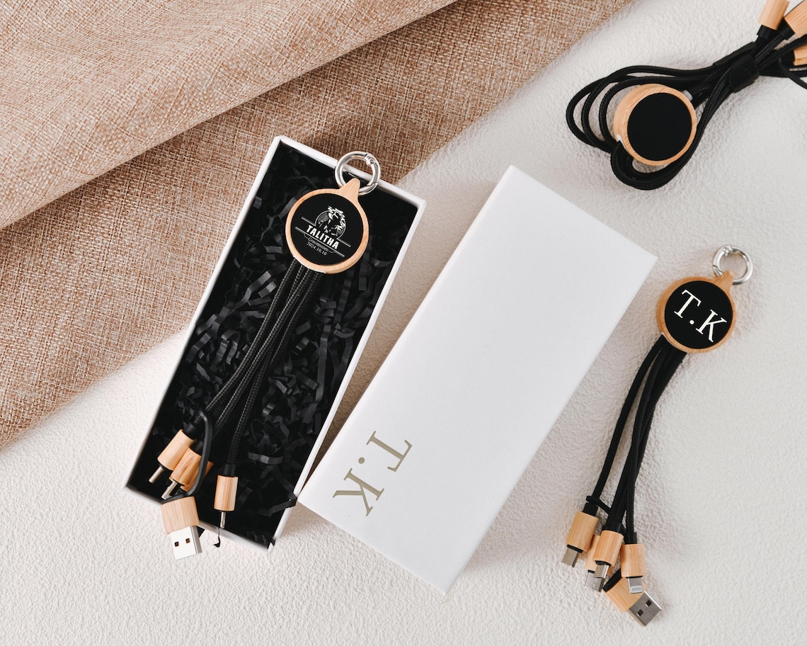 Personalized Groomsmen Charging Cables, Custom Corporate Party Gifts ...