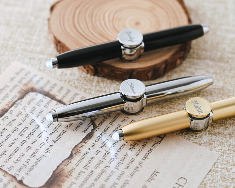 Customizable Light up Spinner Pen,unique Ballpoint Pen With LED Lights ...