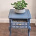 Hand-painted French Country Side Table – Grayish Blue Solid Wood With ...
