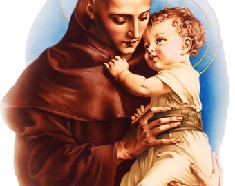 Saint Anthony of Padua V2 Poster Print Art Home Wall Decor Catholic Painting - Etsy