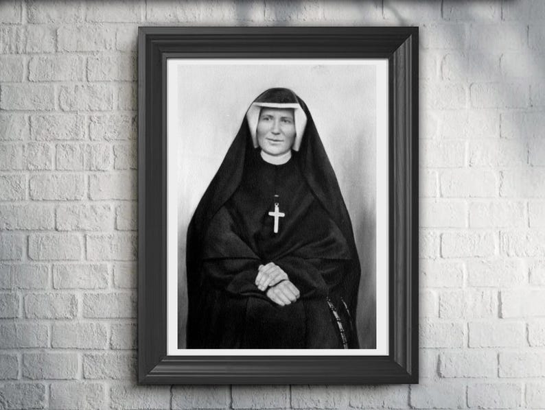 Faustina Kowalska V6 Painting Poster Saint Faustina Print Art Home Wall Decor Catholic Painting ...