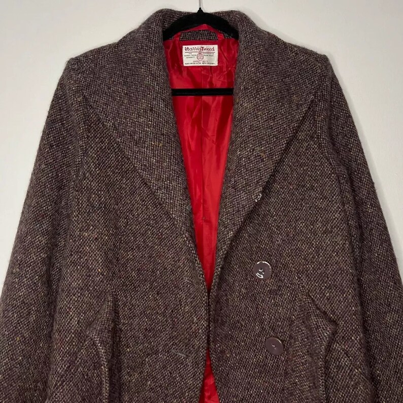 Harris Tweed Wool Coat Vintage Women's - Etsy