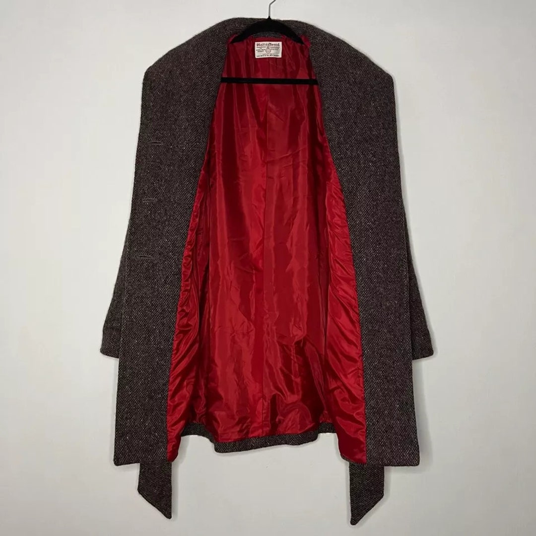 Harris Tweed Wool Coat Vintage Women's - Etsy