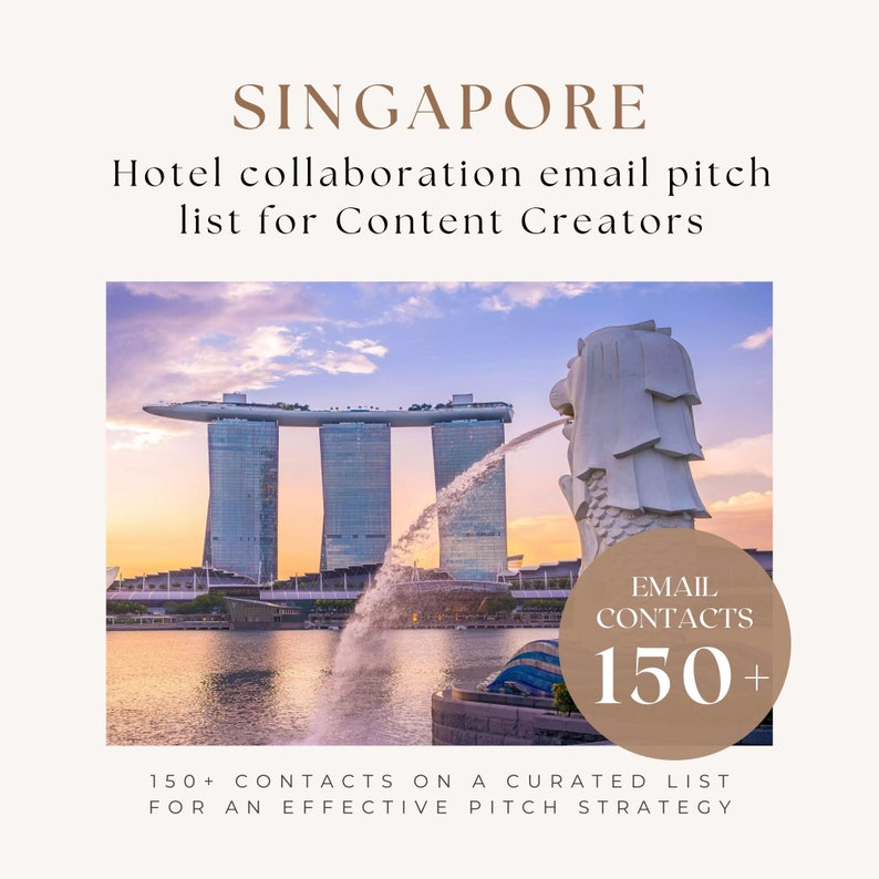 Singapore - Hotel Collaboration Email Pitch List - Etsy