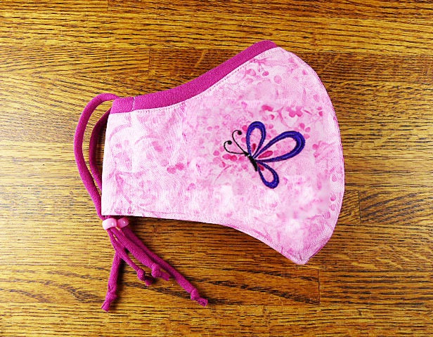 Butterfly Embroidered on Washable 3 layer face mask w | Etsy