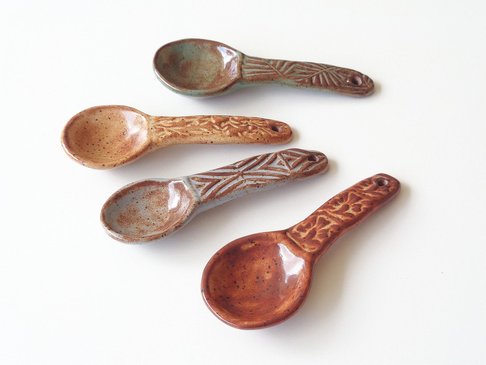 Ceramic Spoon Collection Rustic Kitchen Spoons Stoneware - Etsy
