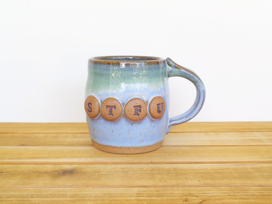 Castille Blue and Sea Mist Pottery Coffee Cup Stoneware Ceramic Mug ...