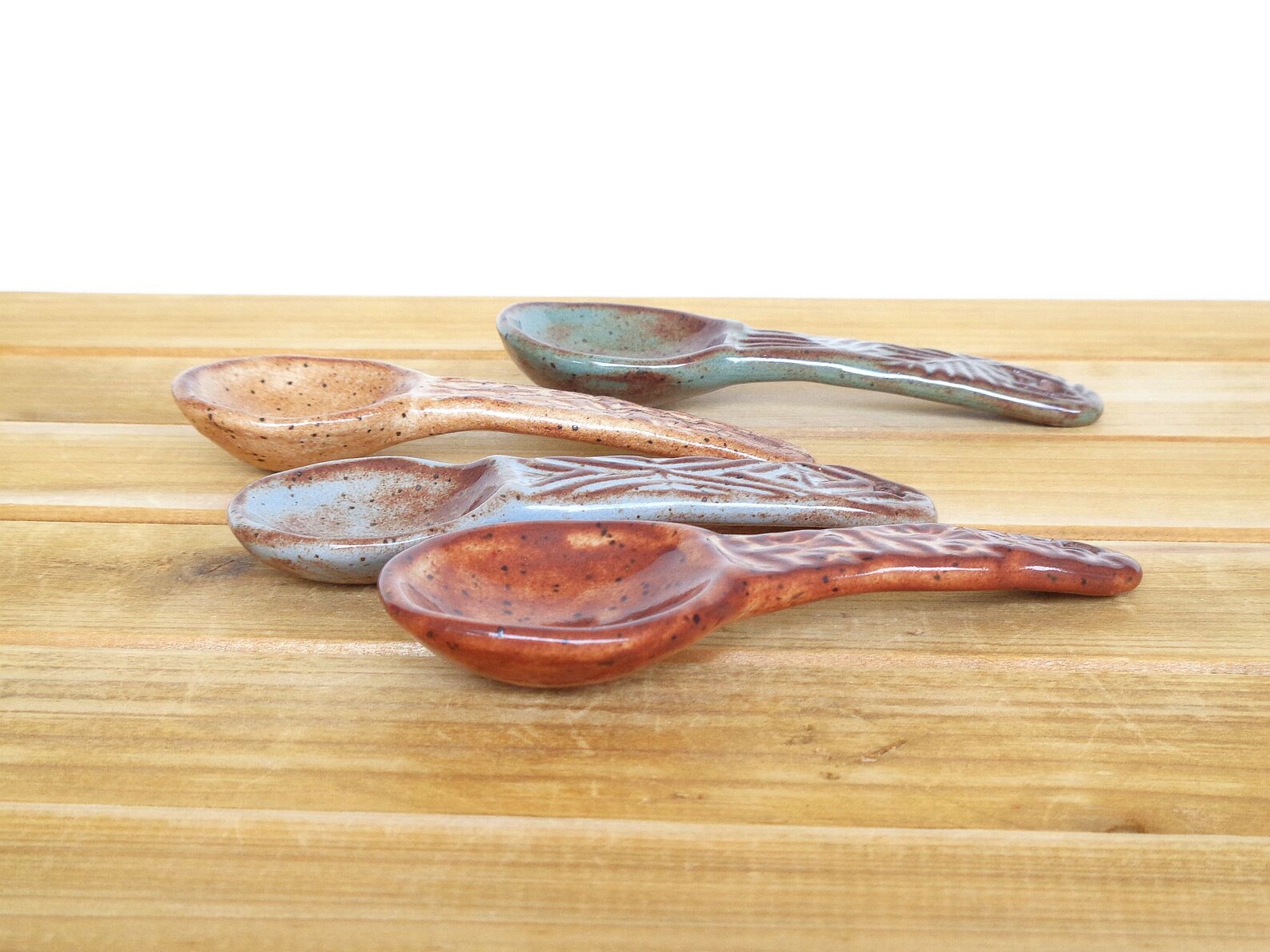 Ceramic Spoon Collection Rustic Kitchen Spoons Stoneware - Etsy