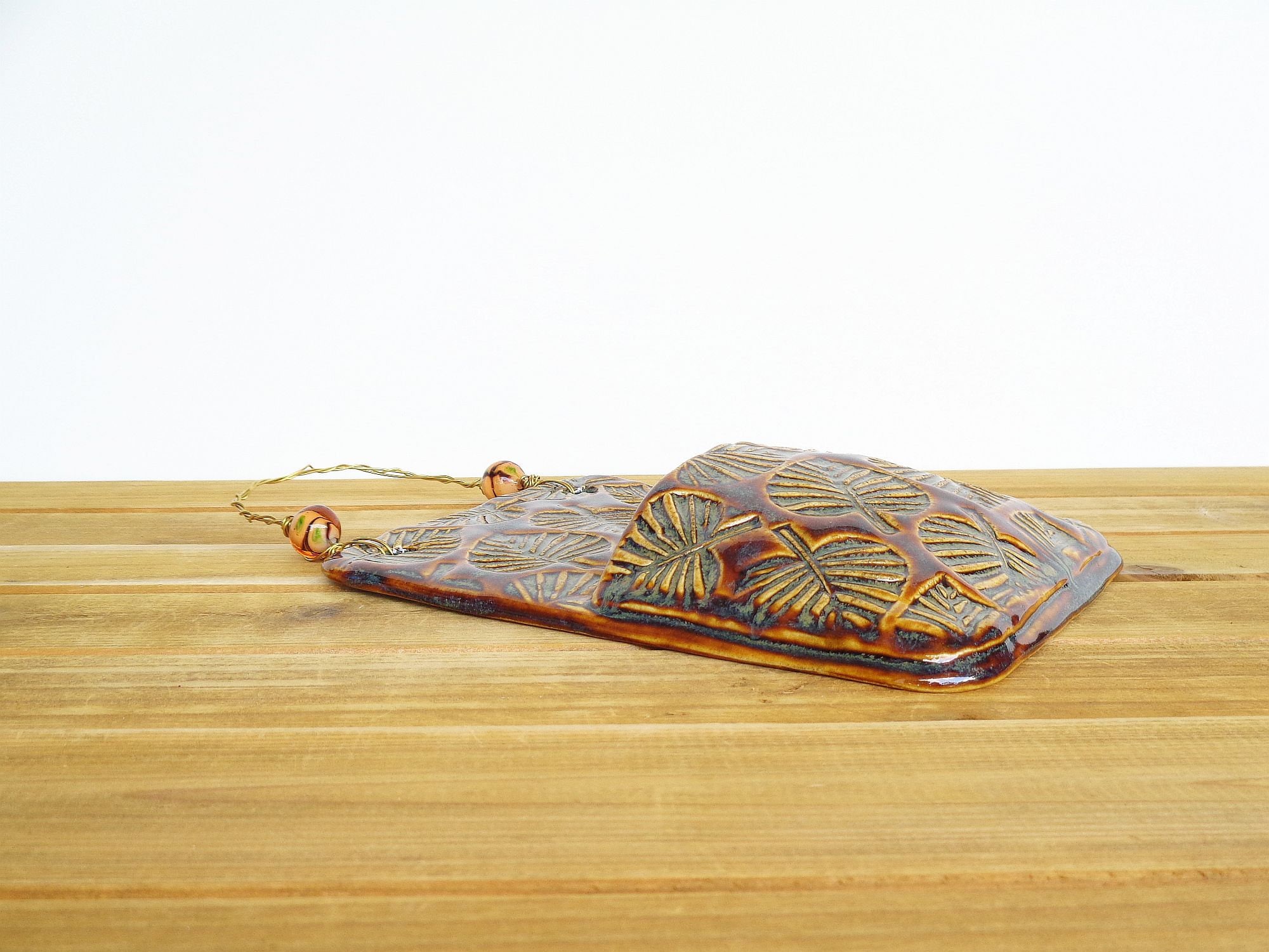 Ceramic Wall Pocket Handmade Pottery Stamped Wall Vase Clay - Etsy