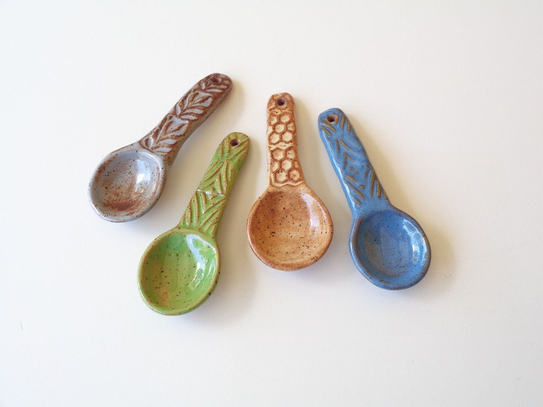 Stoneware Spoon Collection - Food Prep and Serving Spoons, Set of 4 - Etsy