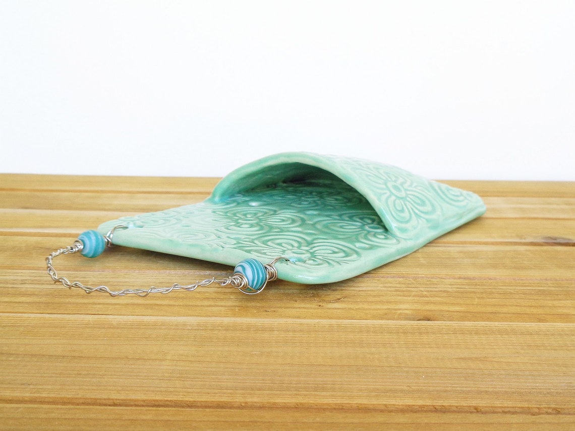 Ceramic Wall Pocket Handmade Pottery Stamped Wall Vase Clay - Etsy