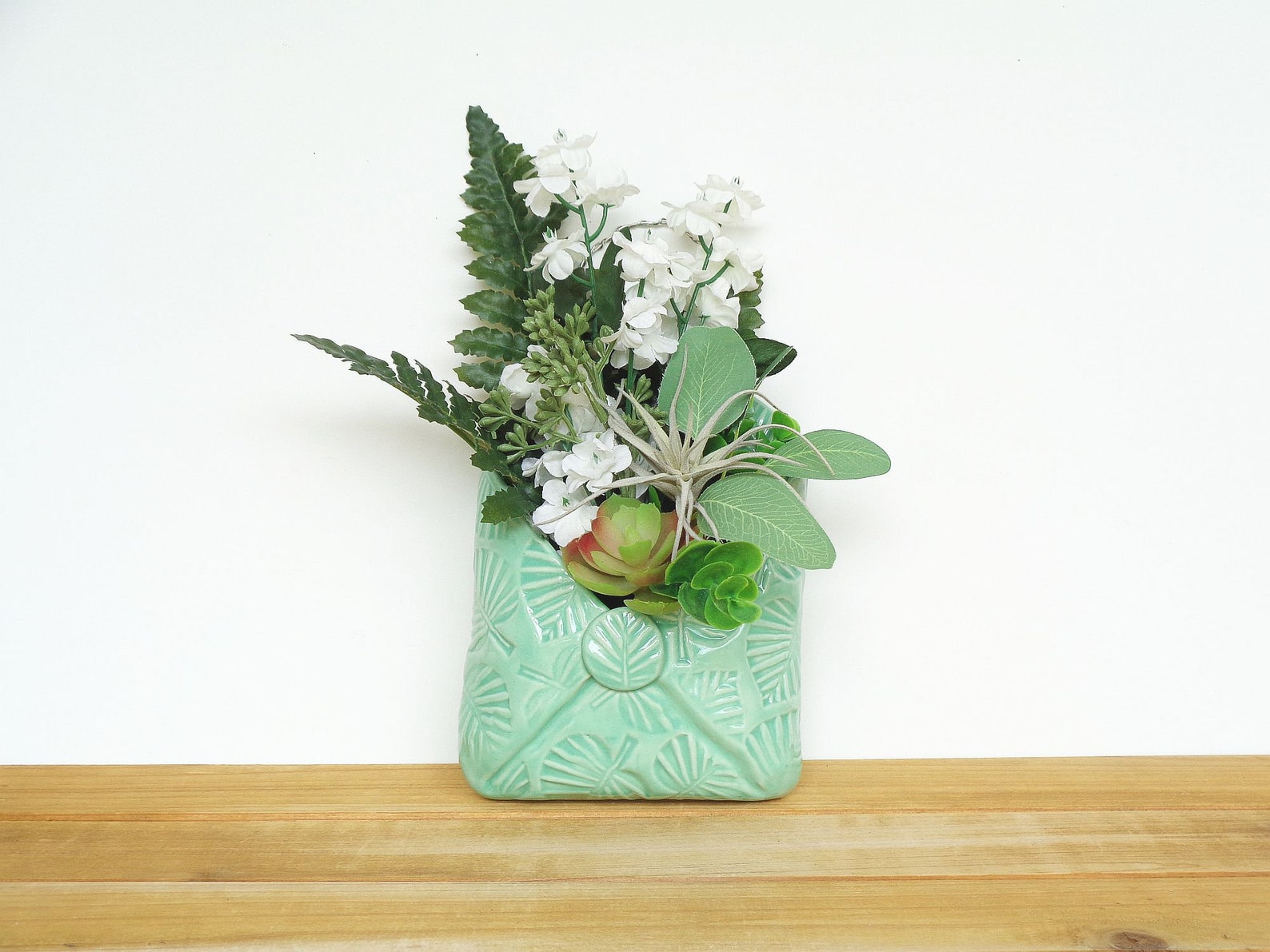 Ceramic Wall Pocket, Handmade Pottery, Stamped Wall Vase, Envelope ...