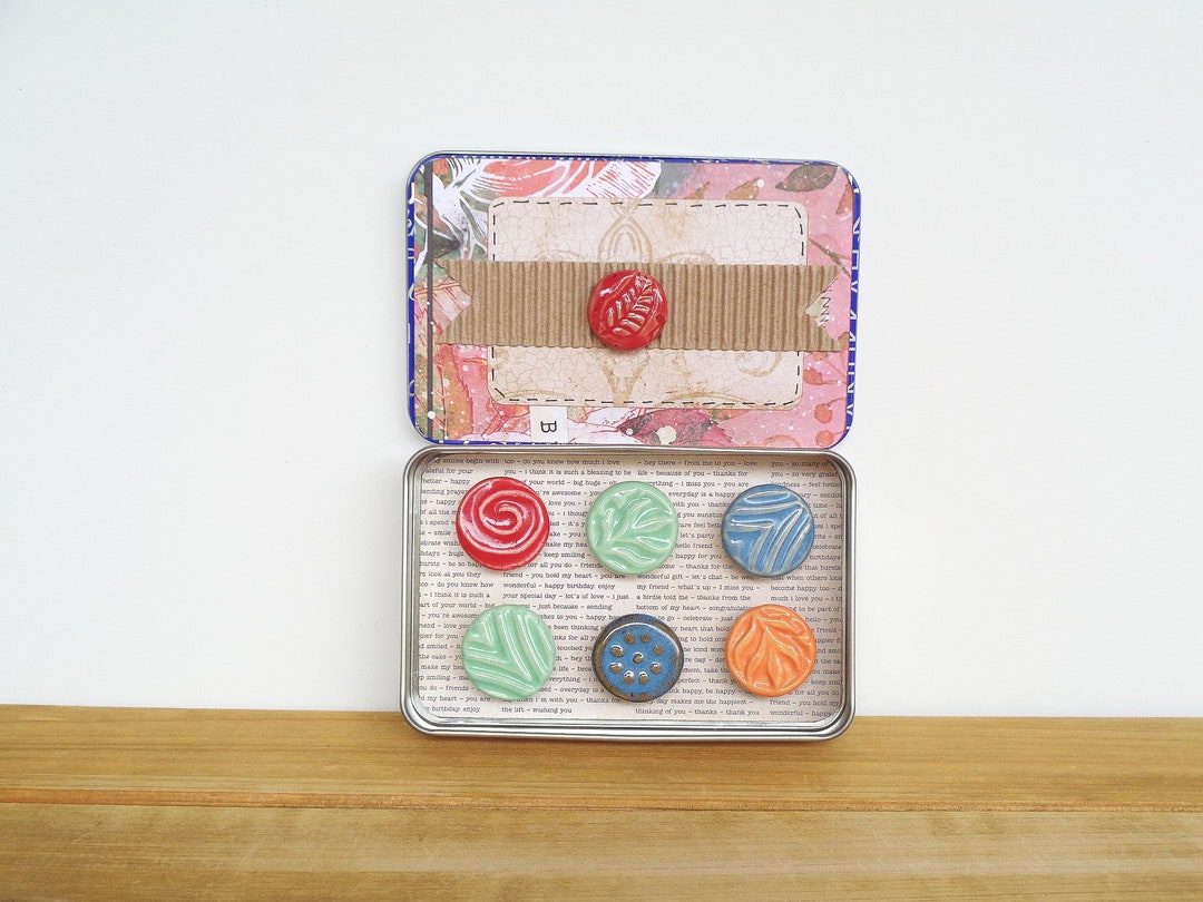 Rustic Clay Fridge Magnet Set of 6, Ceramic Magnet Set, Stocking ...