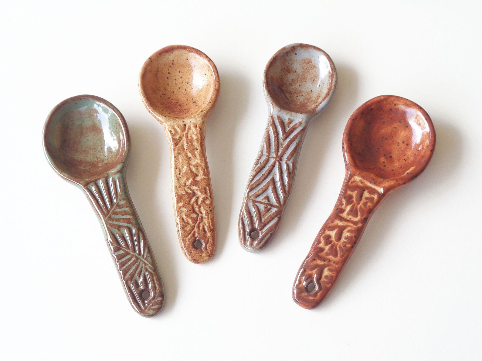 Ceramic Spoon Collection Rustic Kitchen Spoons Stoneware - Etsy