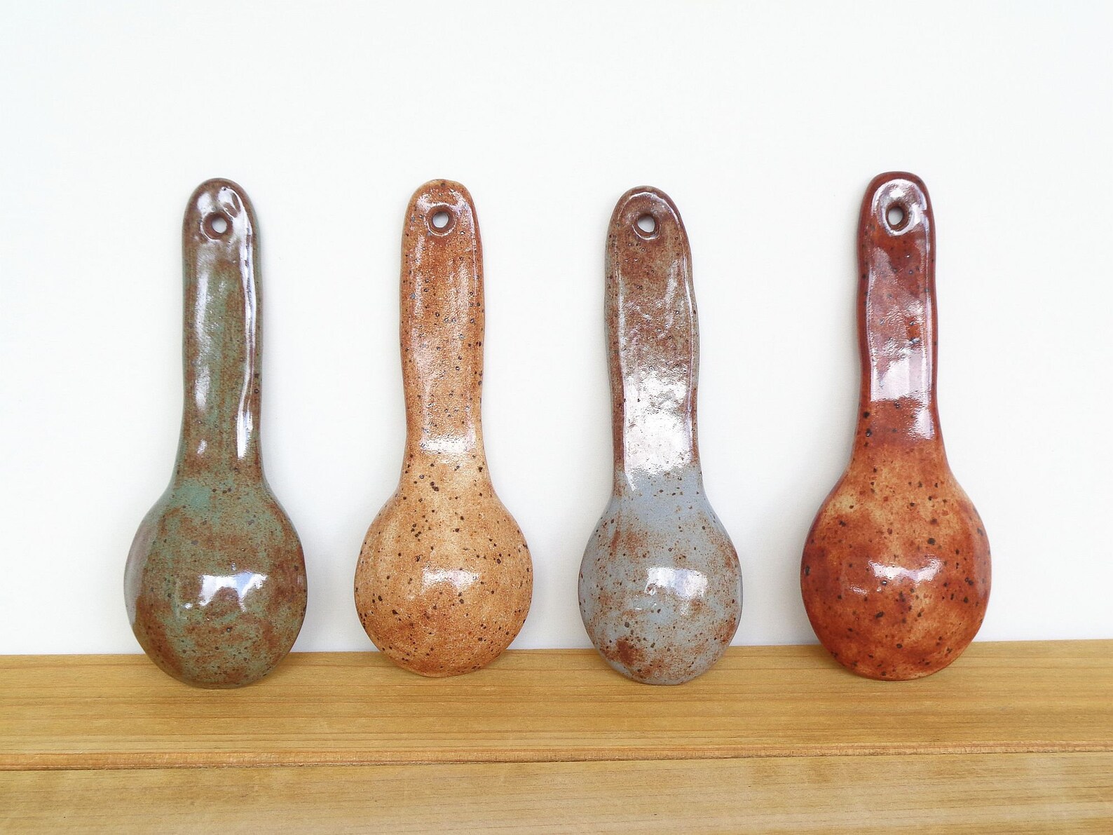 Ceramic Spoon Collection Rustic Kitchen Spoons Stoneware - Etsy