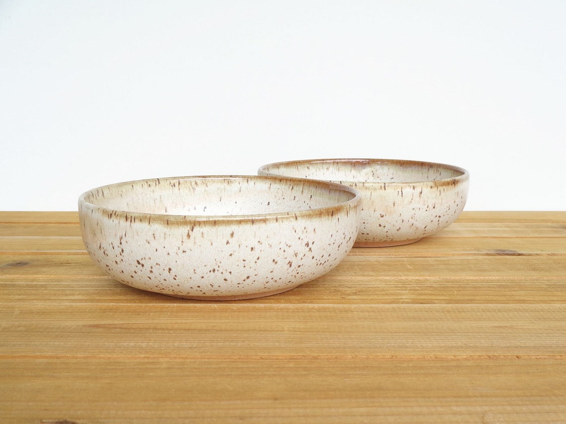 Rustic Pottery Soup Bowls in Satin Oatmeal Glaze Stoneware - Etsy
