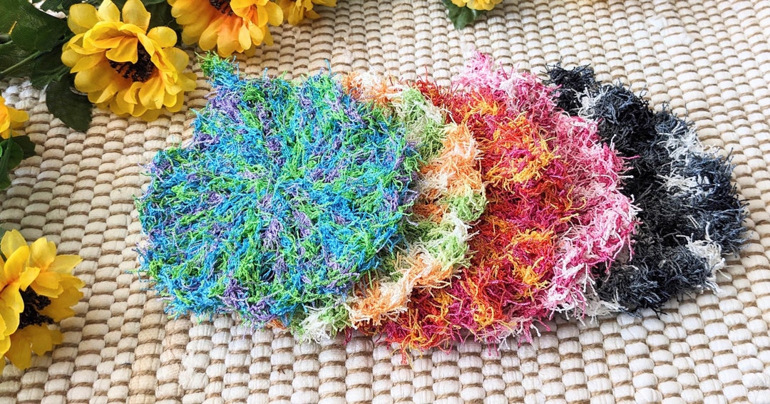 Dish Cloth Scrubby, Large, Handmade Crochet Dish Cloths, Washable and ...