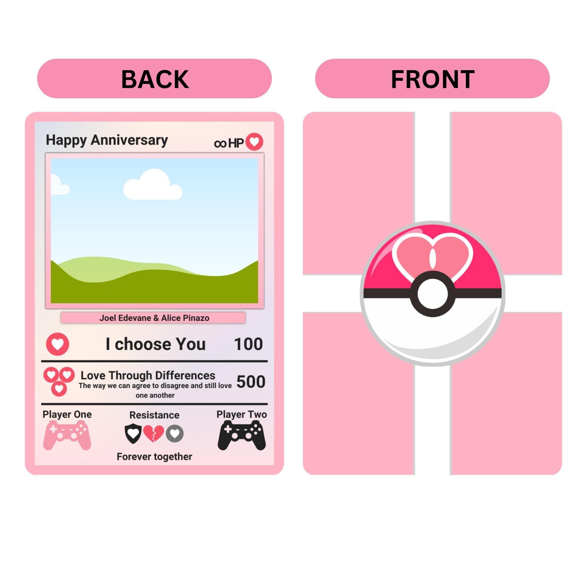 Poke Anniversary Card, Personalized Anniversary Gifts, Gift for ...