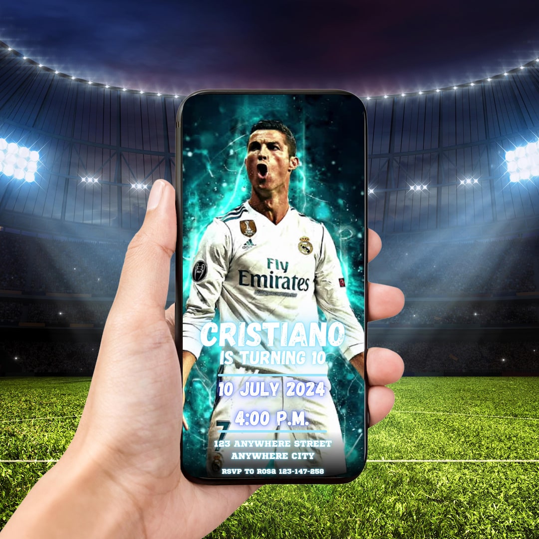 Cristiano Ronaldo Video Invitation, Birthday Card, CR7 Invitation ...
