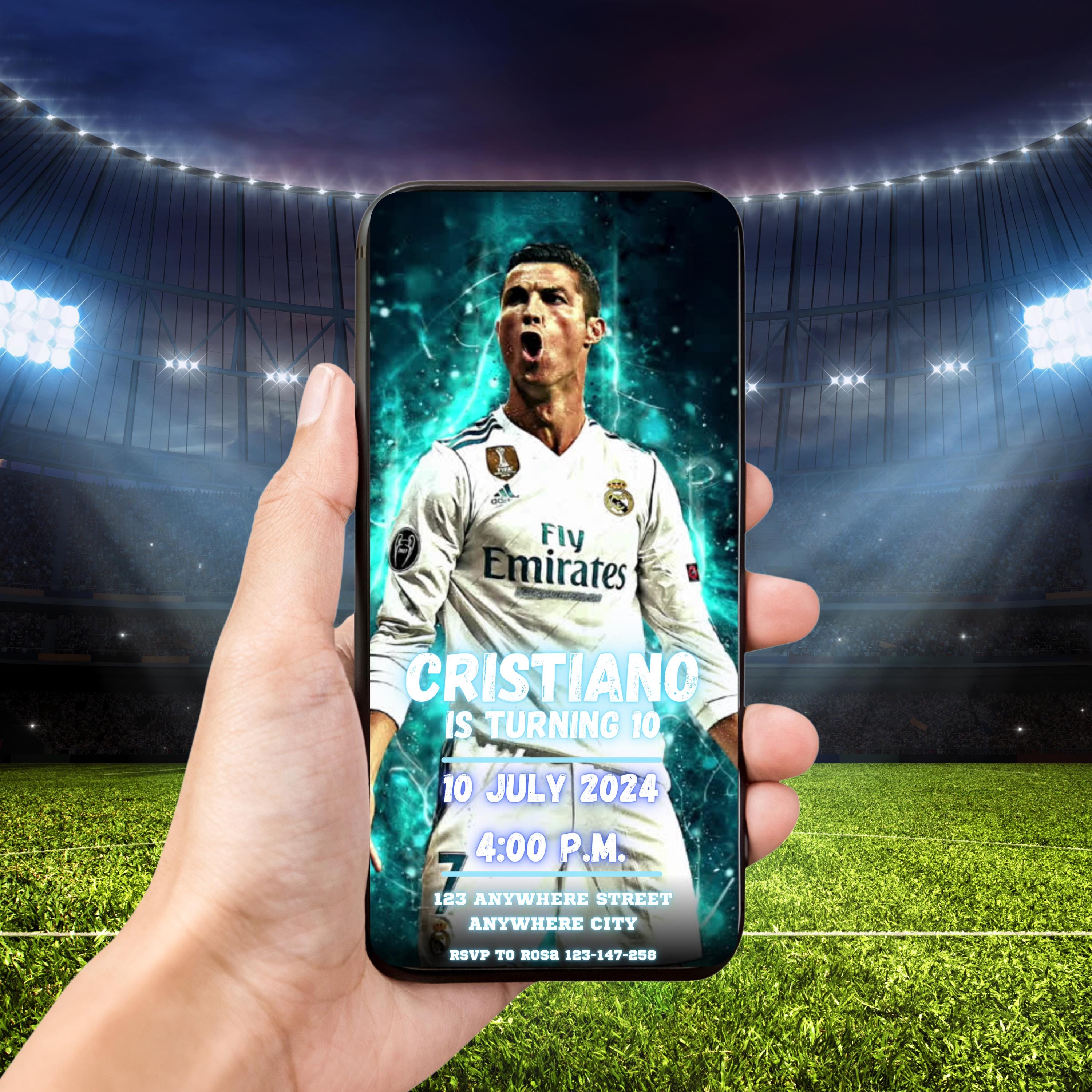 Cristiano Ronaldo Video Invitation, Birthday Card, CR7 Invitation ...