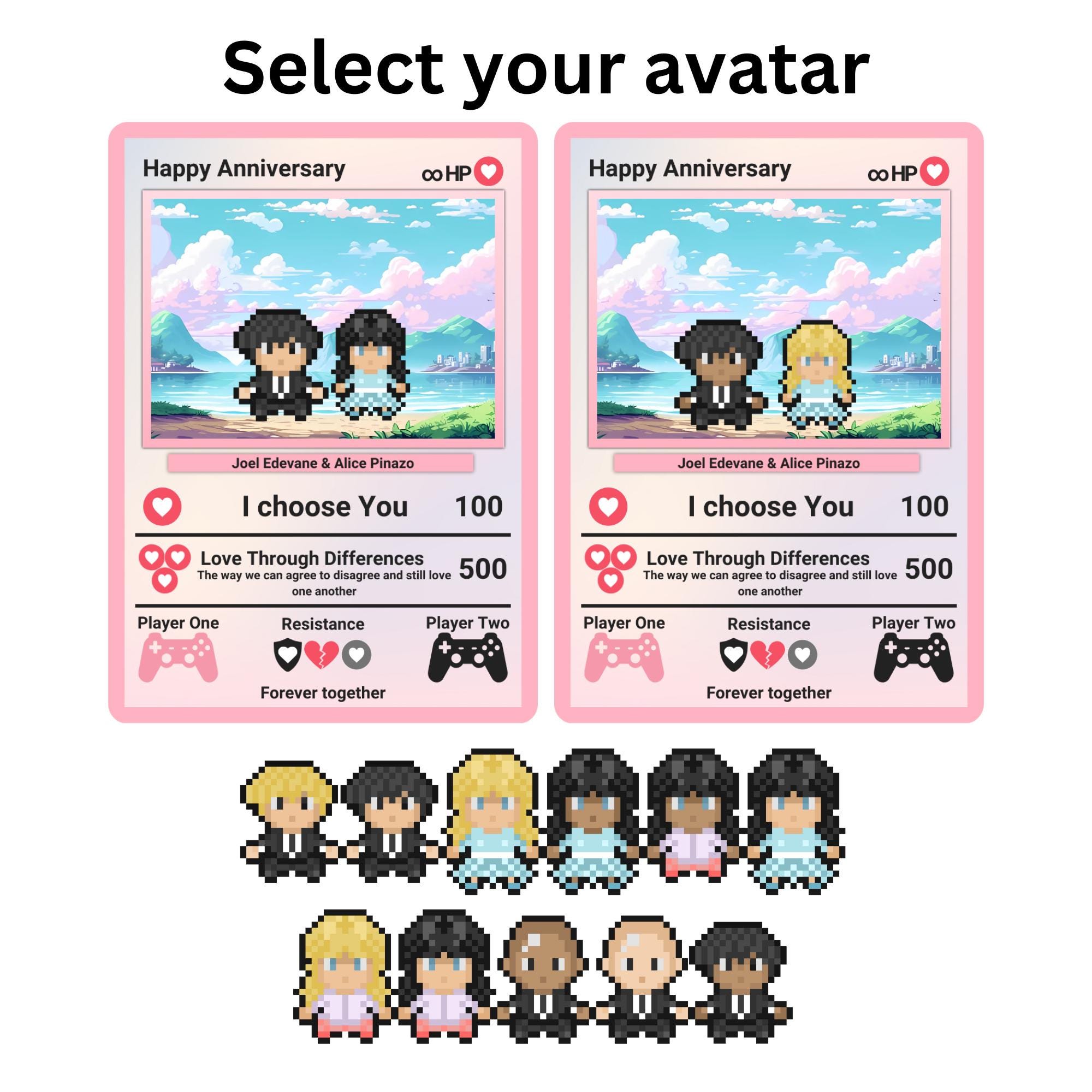 Poke Anniversary Card, Personalized Anniversary Gifts, Gift for ...