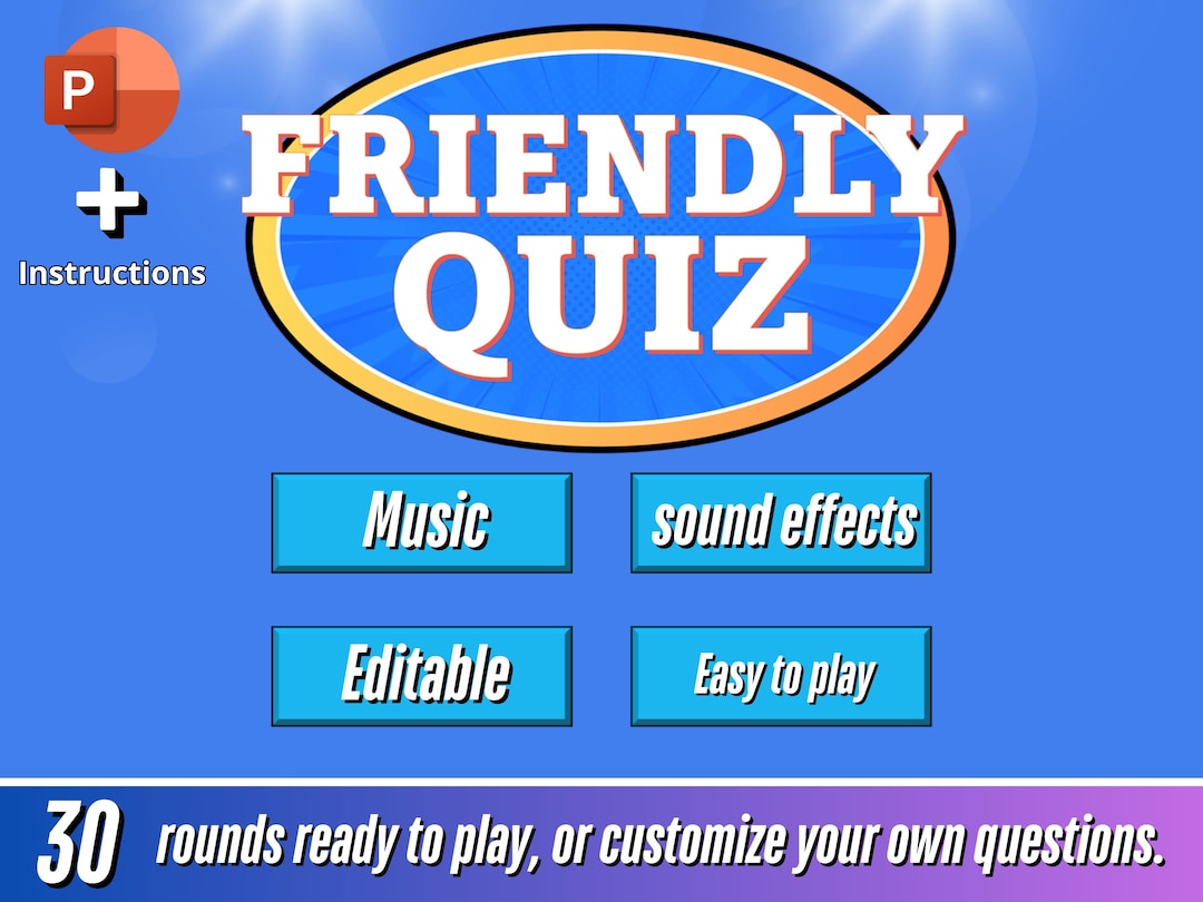 Editable Quiz Game, Game Night, Powerpoint Game, Customizable ...