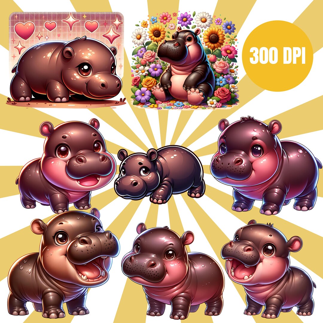 Moo Deng the Hippopotamus, Moo Deng PNG, Moo Deng T-shirt, Baby Hippo ...
