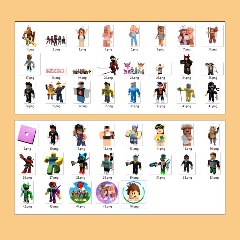 Roblox Girls and Boys PNG Images, PNG Bundle, Digital Stickers, Instant ...