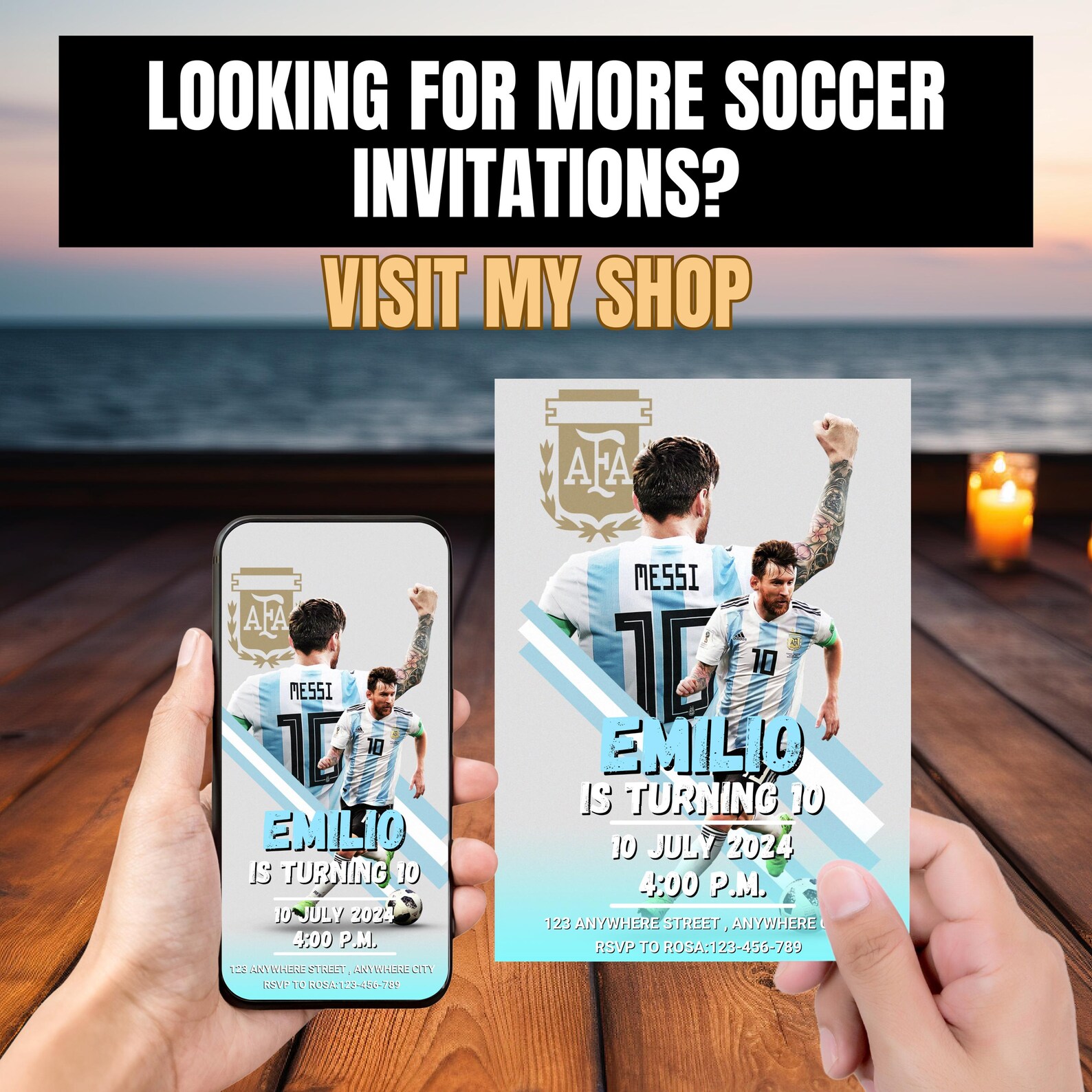 Cristiano Ronaldo Birthday Invitation, Birthday Card, CR7 Invitation ...