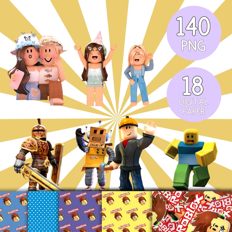 Roblox Girls and Boys PNG Images, PNG Bundle, Digital Stickers, Instant ...